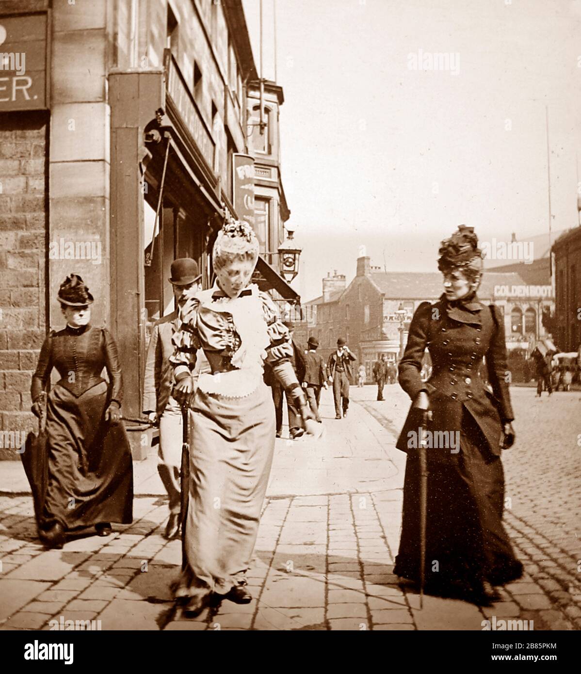 Manchester Road, Burnley, Victorian period Stock Photo - Alamy