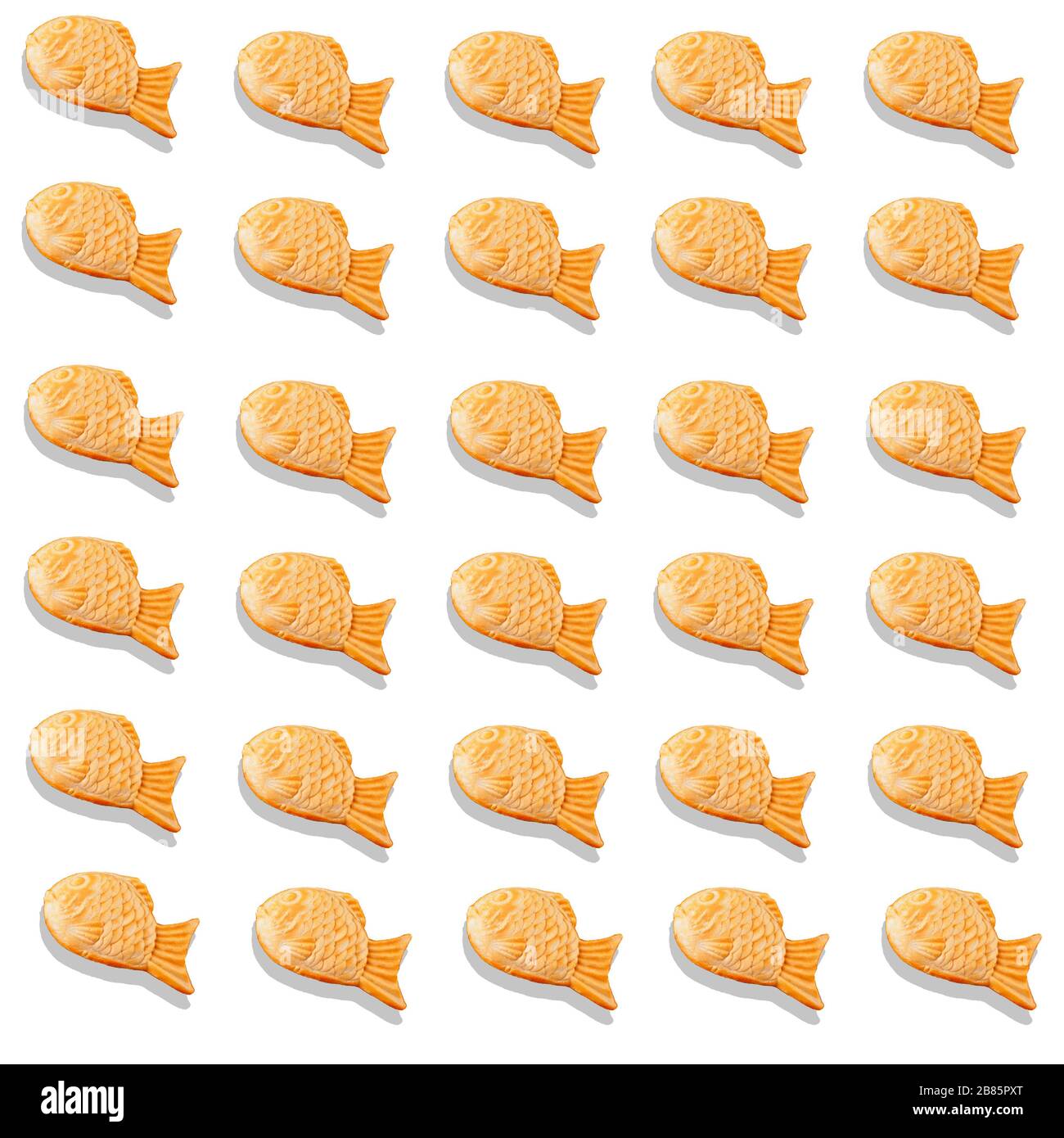 Taiyaki Japanese street food fish-shaped sweet filling waffle pattern ...