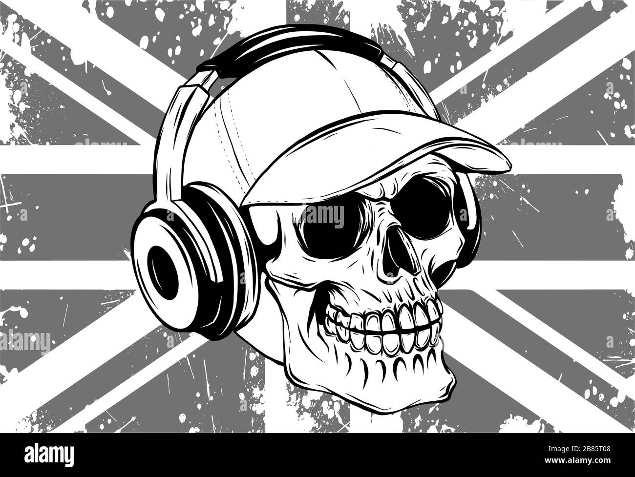 Skull with headphones hi-res stock photography and images - Alamy