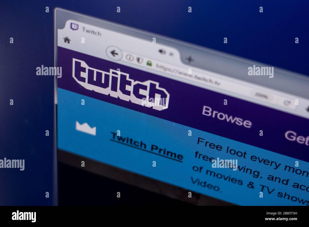 Ryazan, Russia - March 01, 2018 - Homepage of Twitch service on the ...