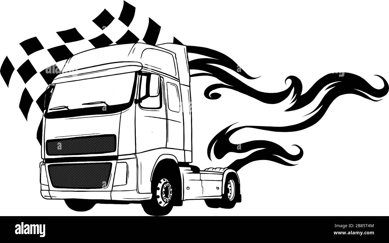 Vector Cartoon Semi Truck. vector illustration design Stock Vector ...