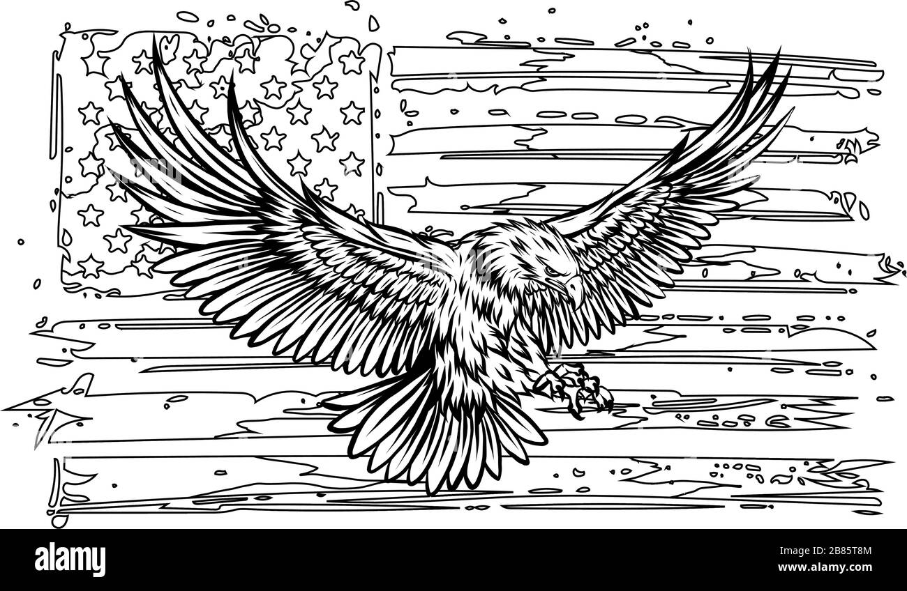 American eagle with USA flags vector illustration Stock Vector Image ...