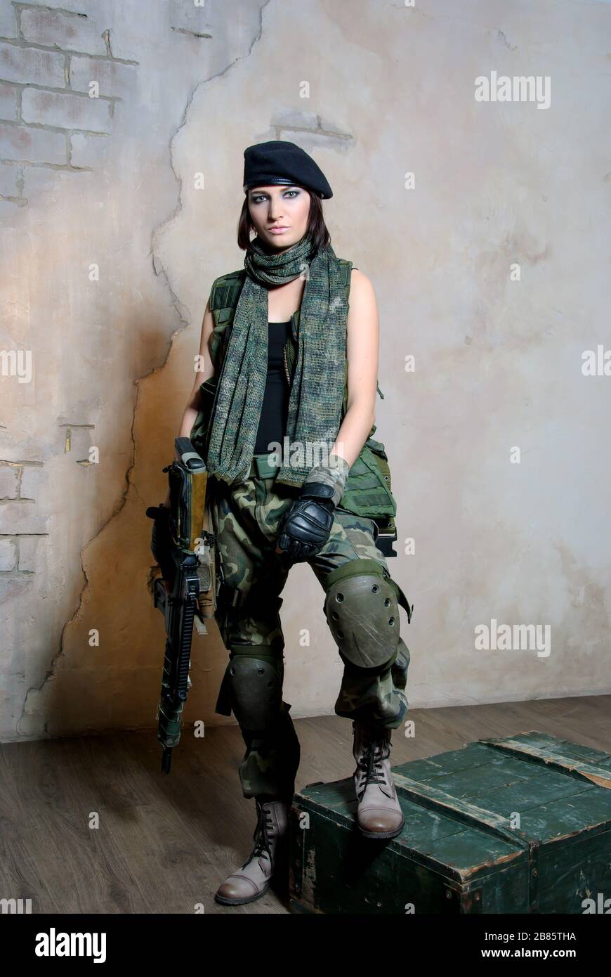 military woman with automaton Stock Photo - Alamy