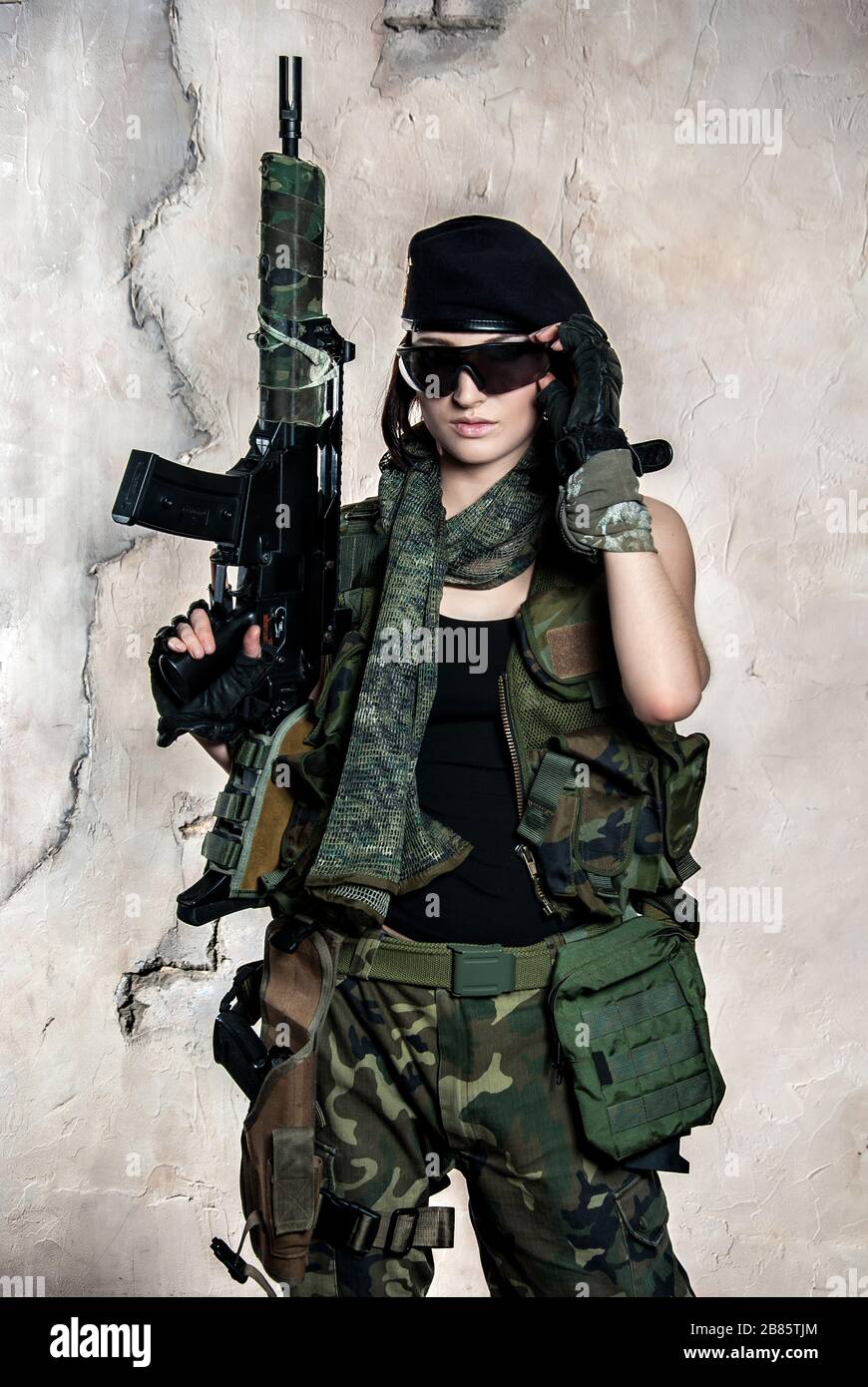 military woman with automaton Stock Photo - Alamy