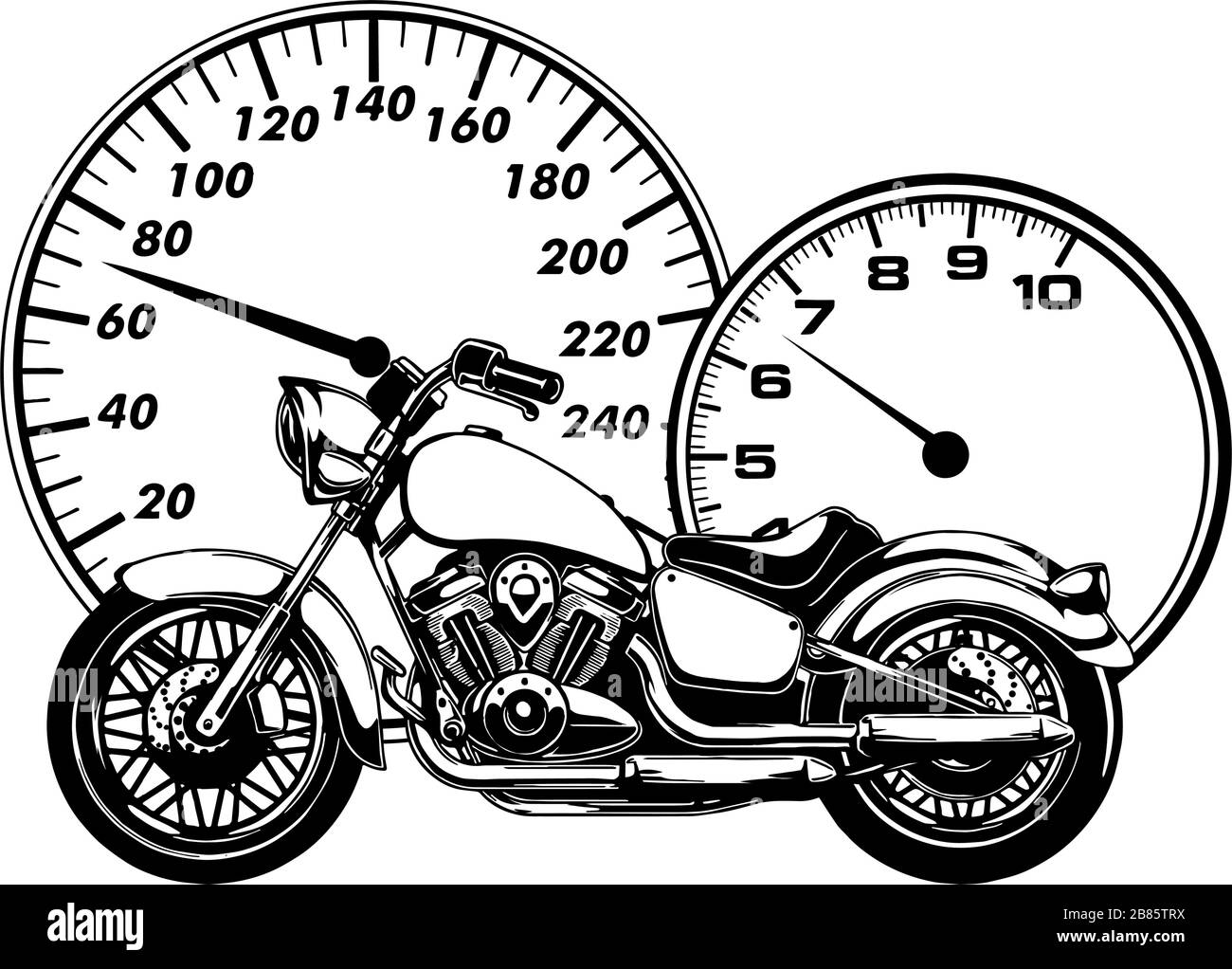 Realistic motorcycle model - vector illustration design art Stock ...