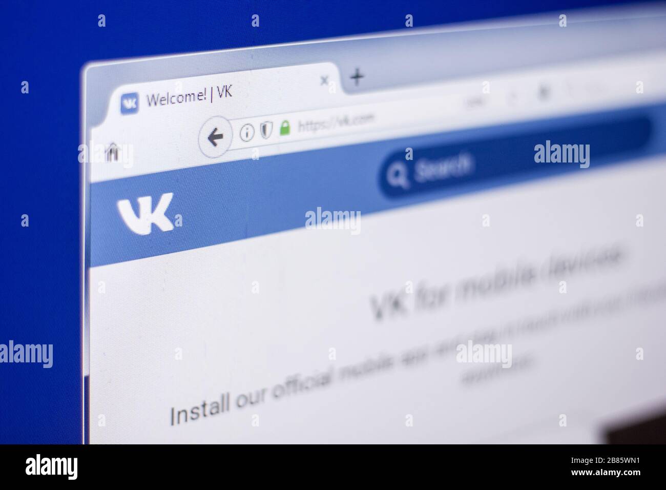 Ryazan, Russia - March 01, 2018 - Homepage of VK - popular russian ...