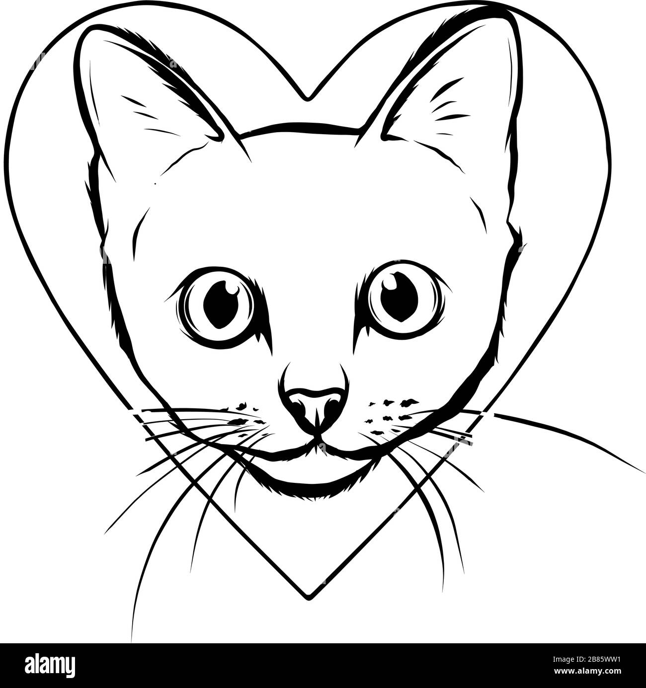 Greeting card love cat Black and White Stock Photos & Images - Alamy