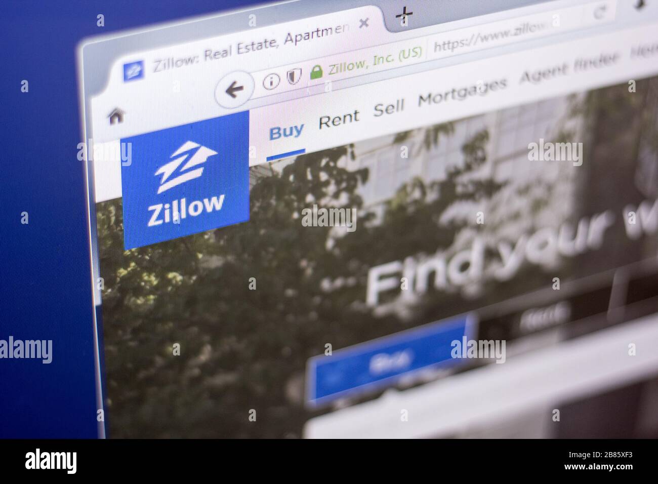 Ryazan, Russia - March 01, 2018 - Homepage of Zillow - real estate ...