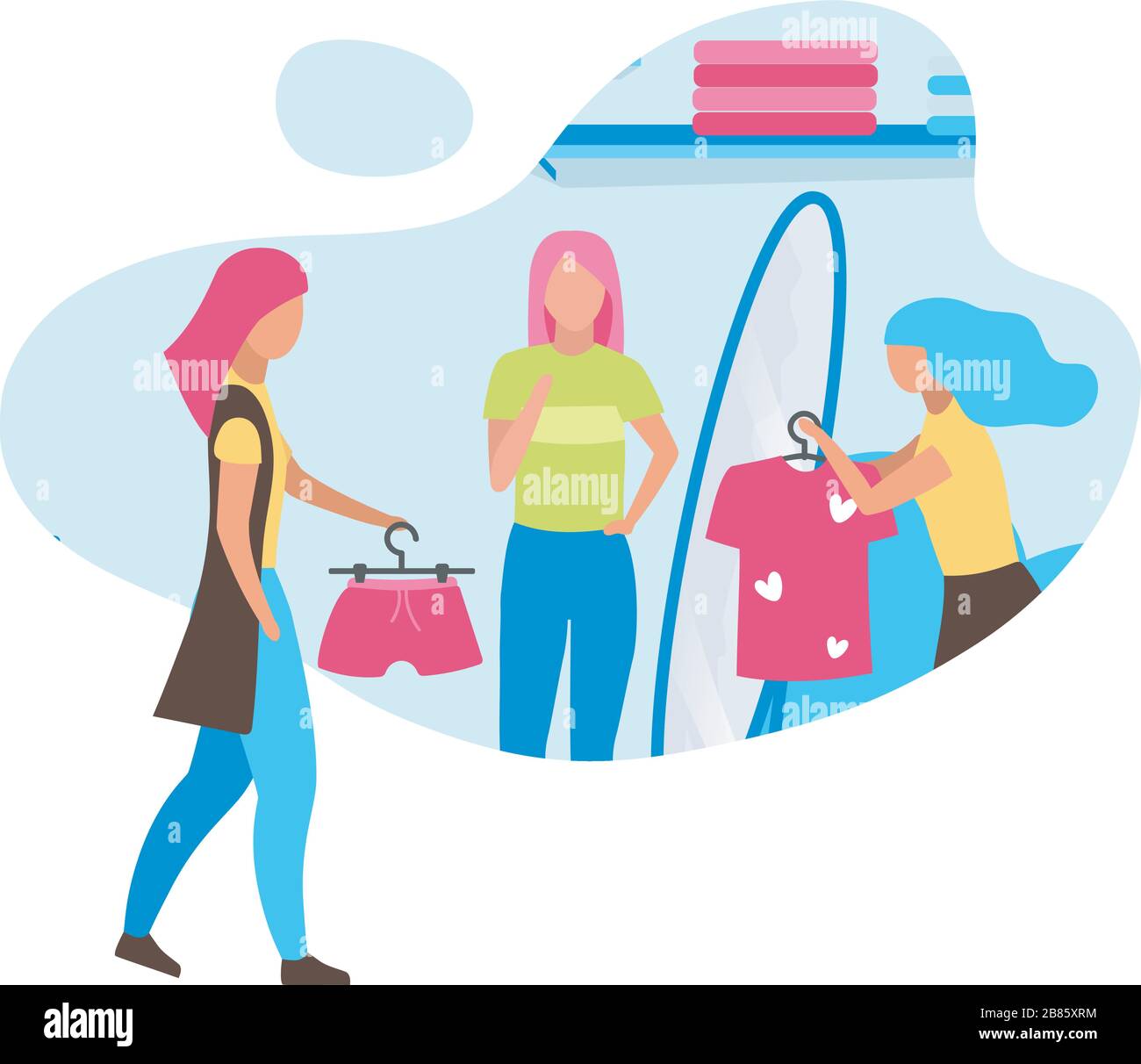 Shopping assistant choosing clothes Stock Vector Images - Alamy