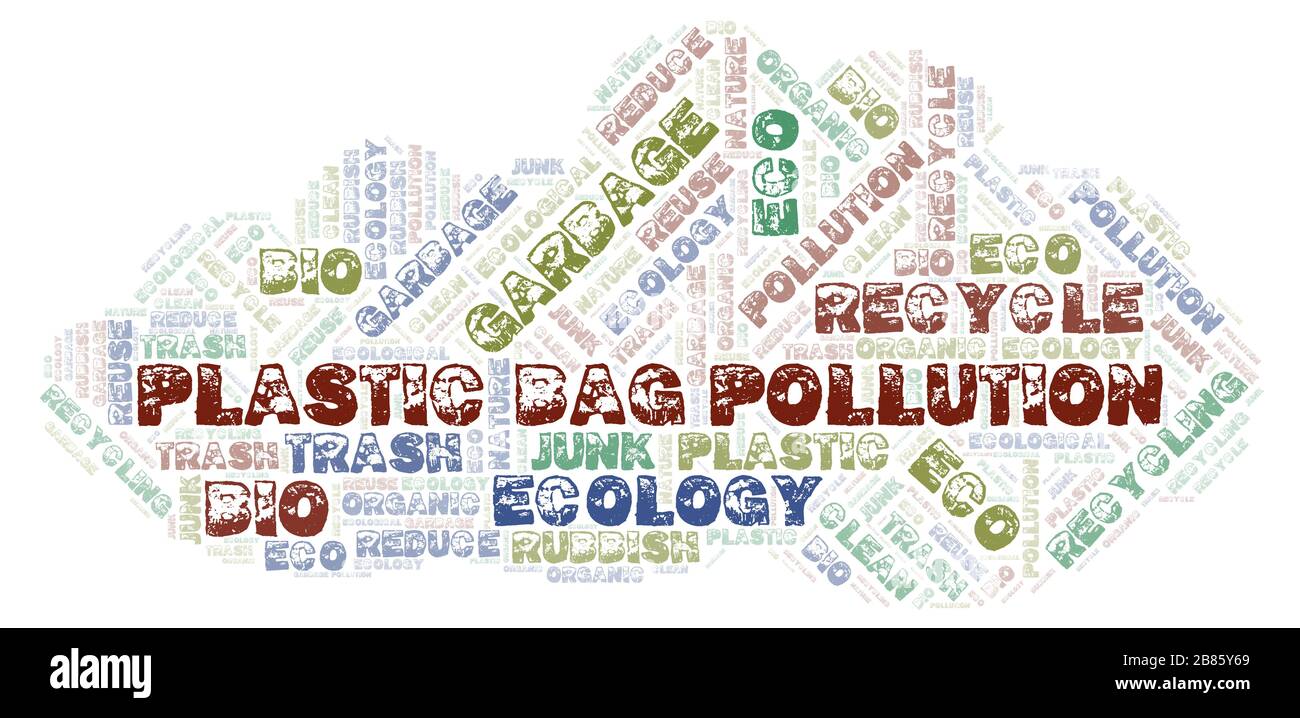 Plastic Bag Pollution word cloud. Wordcloud made with text only Stock ...