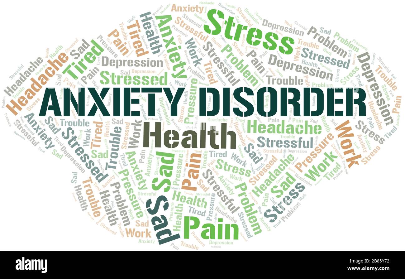 Anxiety Disorder word cloud. Wordcloud made with text only Stock Vector ...