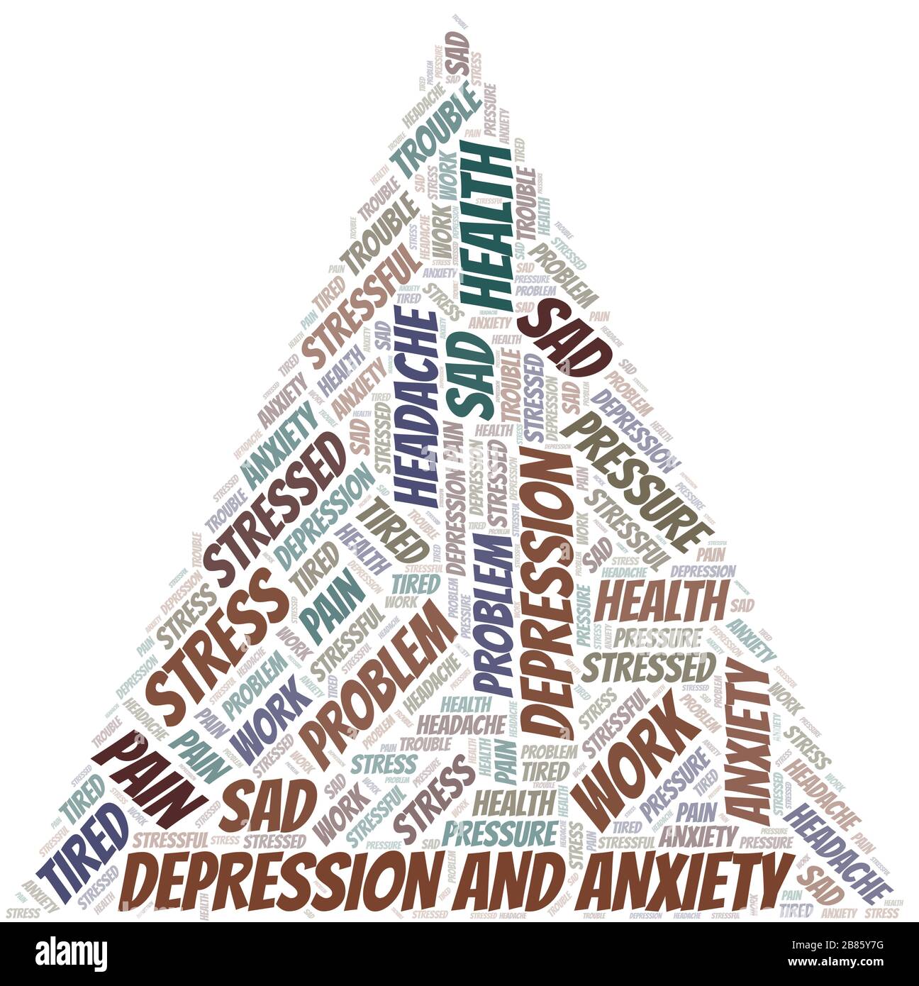 Depression And Anxiety word cloud. Wordcloud made with text only Stock ...