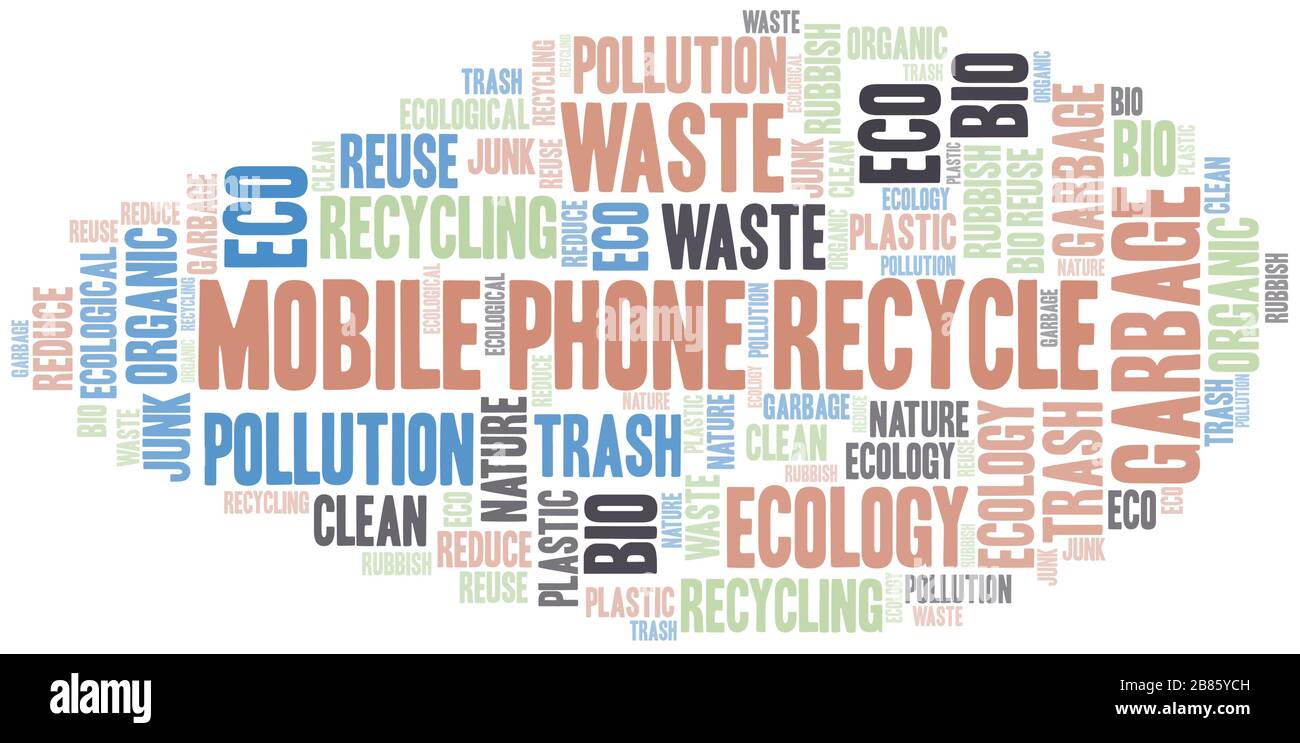 Mobile Phone Recycle word cloud. Wordcloud made with text only Stock ...