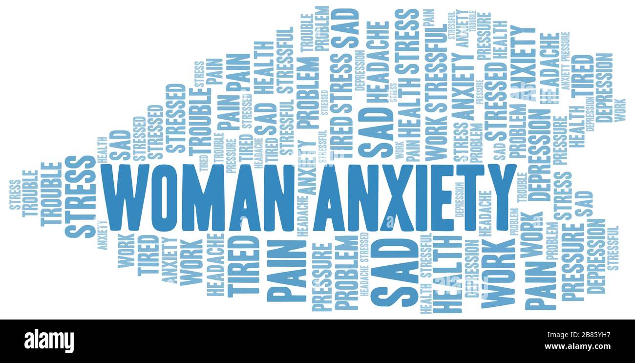 Woman Anxiety word cloud. Wordcloud made with text only Stock Vector ...