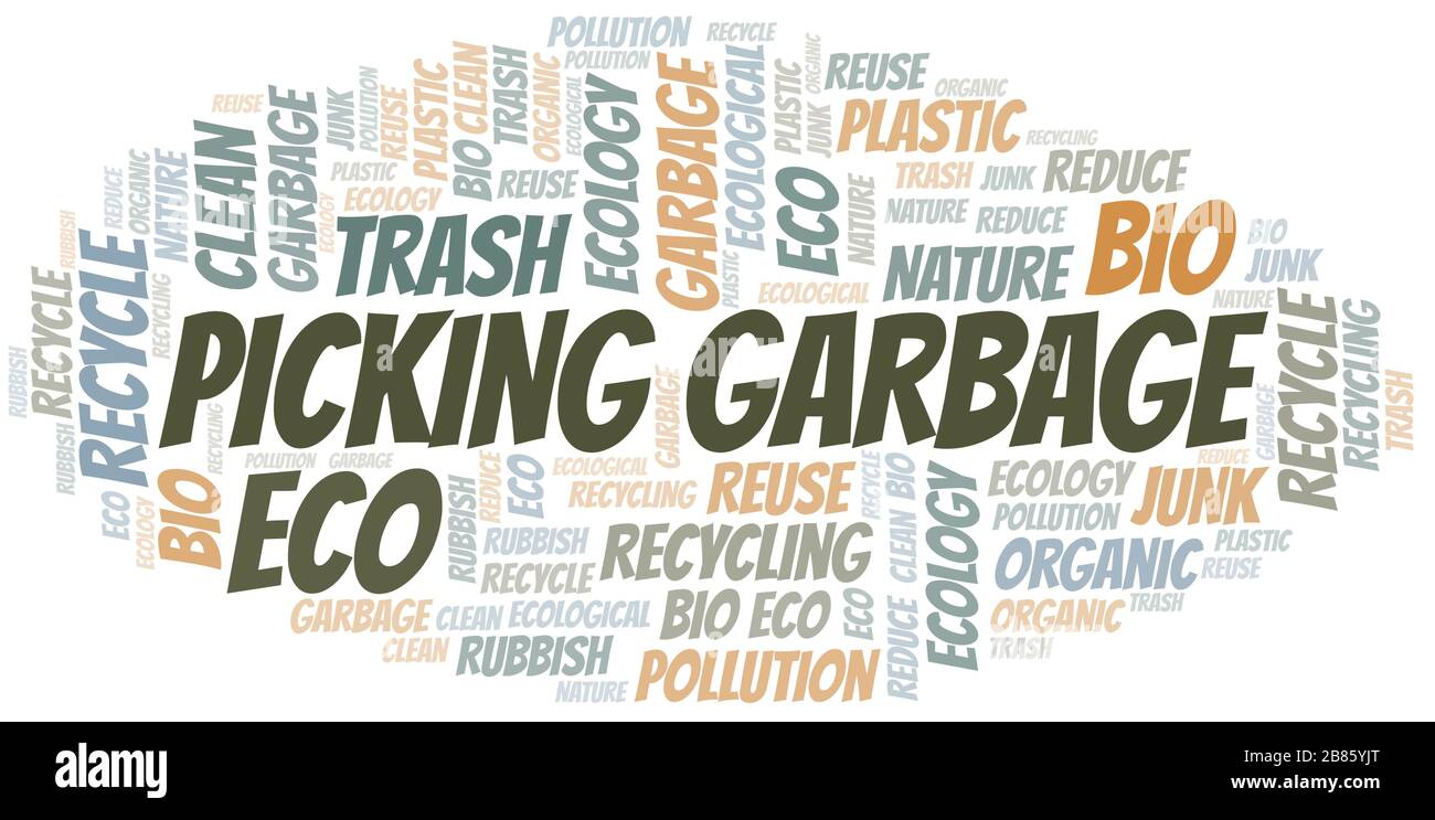 Picking Garbage word cloud. Wordcloud made with text only Stock Vector ...