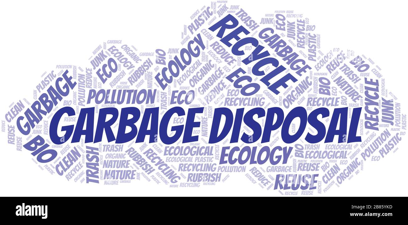 Garbage Disposal word cloud. Wordcloud made with text only Stock Vector ...