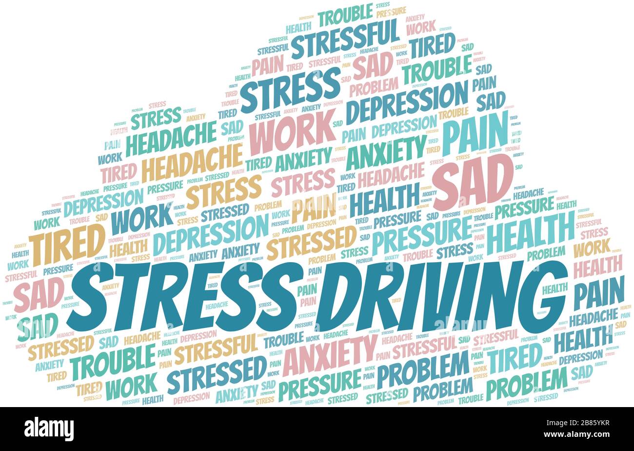 Stress Driving word cloud. Wordcloud made with text only Stock Vector ...