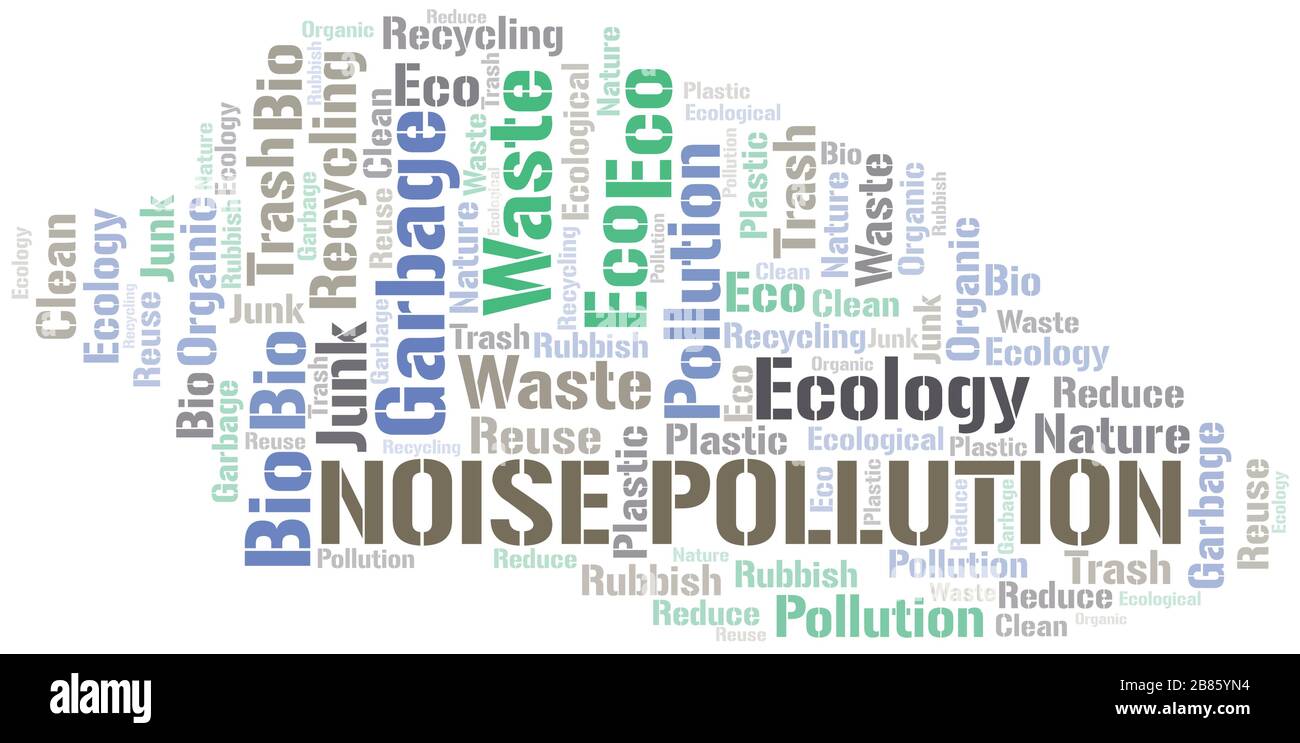 Noise Pollution word cloud. Wordcloud made with text only Stock Vector ...
