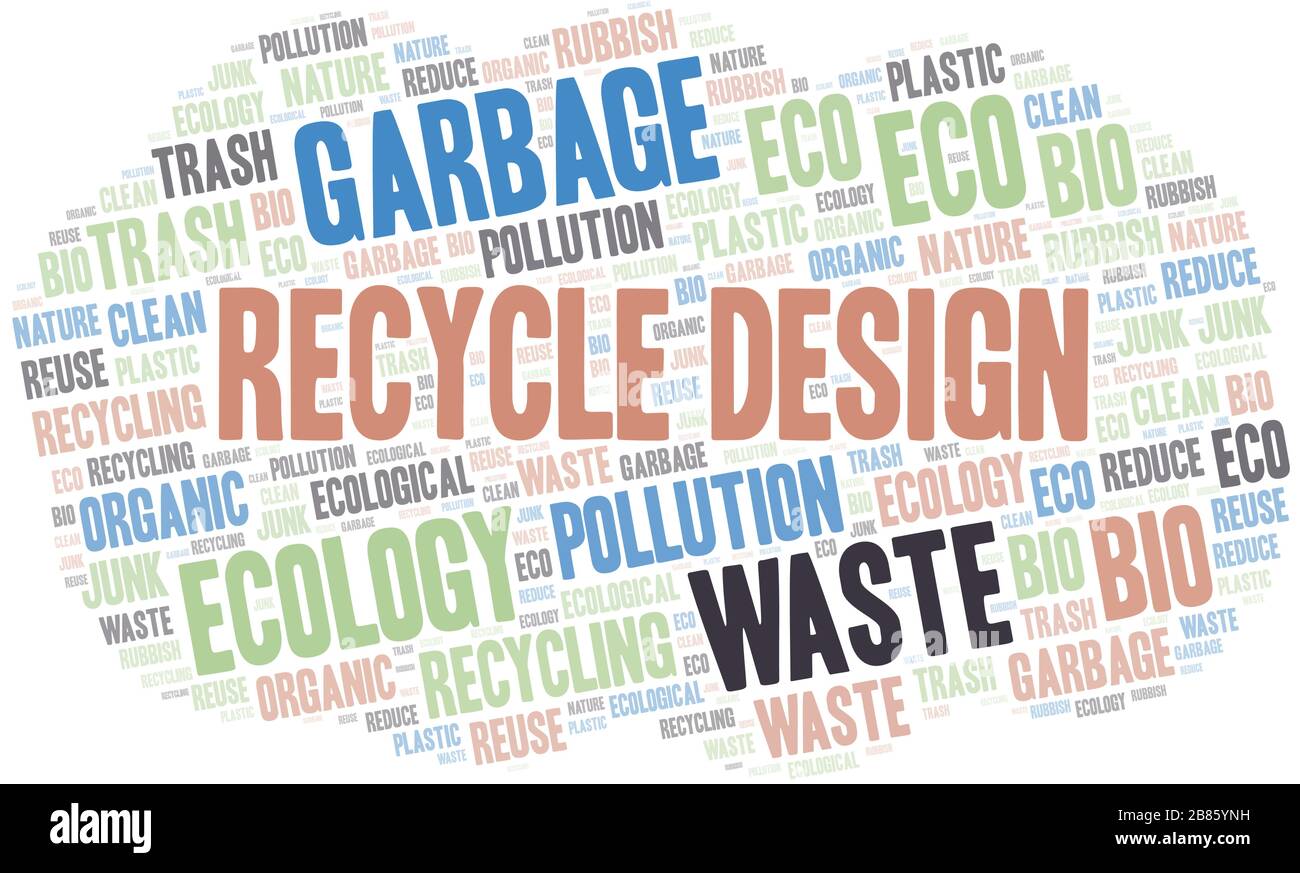 Recycle Design word cloud. Wordcloud made with text only Stock Vector ...
