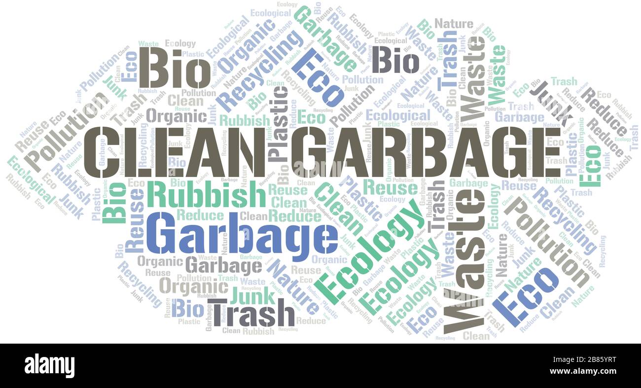 Clean Garbage word cloud. Wordcloud made with text only Stock Vector ...