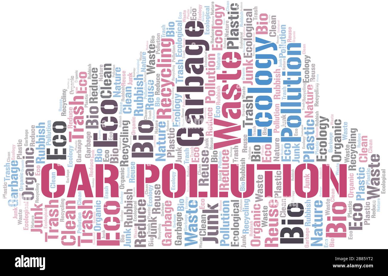 Car Pollution word cloud. Wordcloud made with text only Stock Vector ...