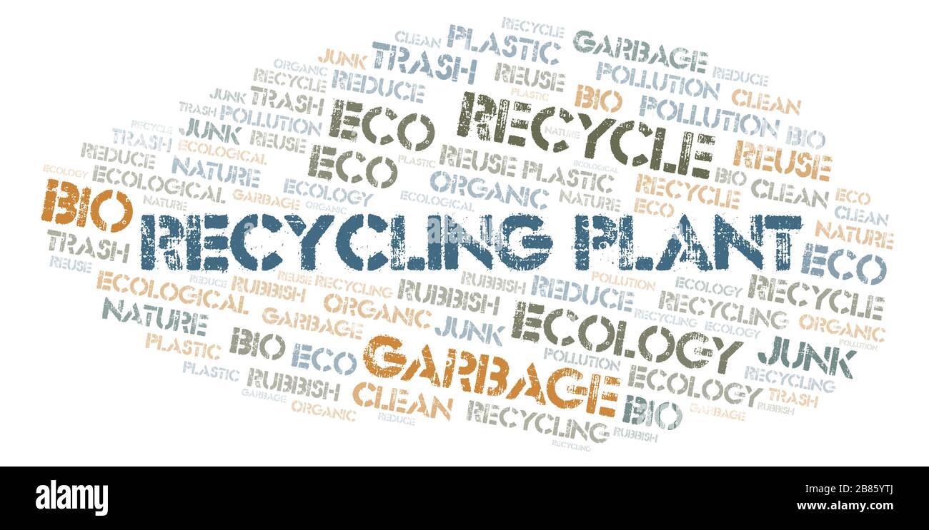 Recycling Plant word cloud. Wordcloud made with text only Stock Photo ...
