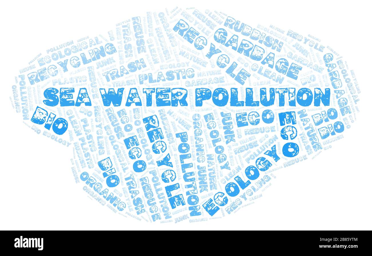 Sea Water Pollution word cloud. Wordcloud made with text only Stock ...