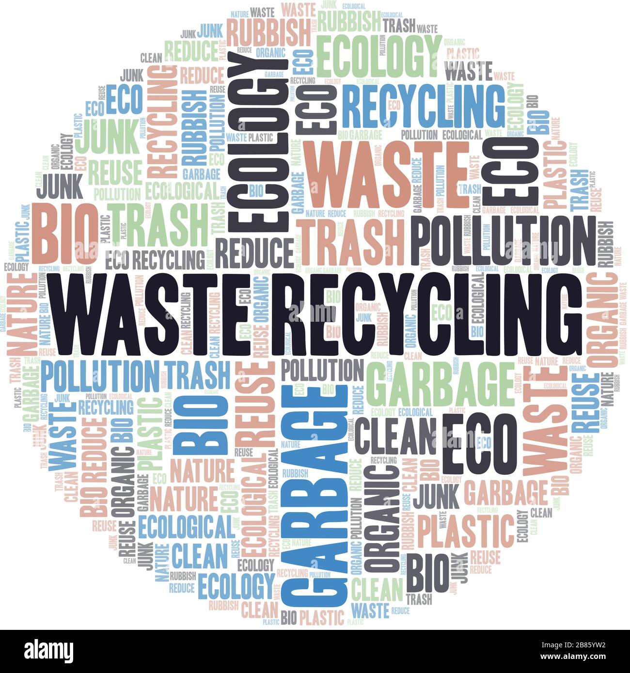 Waste Recycling word cloud. Wordcloud made with text only Stock Vector ...
