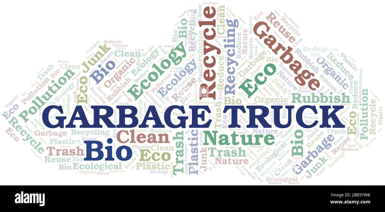 Garbage Truck word cloud. Wordcloud made with text only Stock Vector ...
