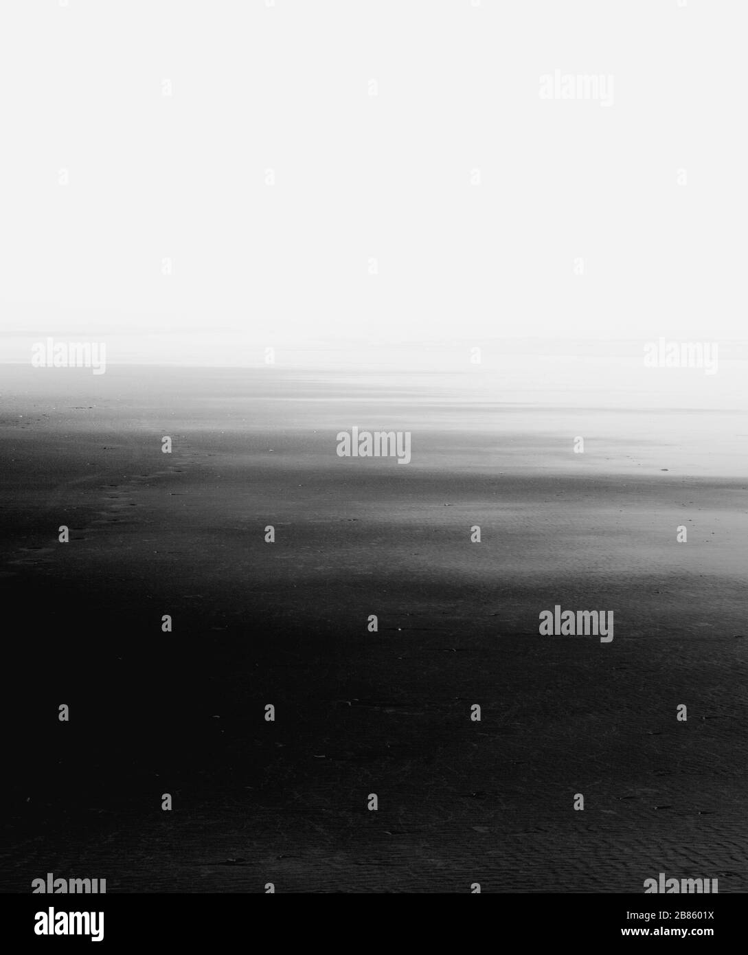 black and white beach landscape Stock Photo - Alamy