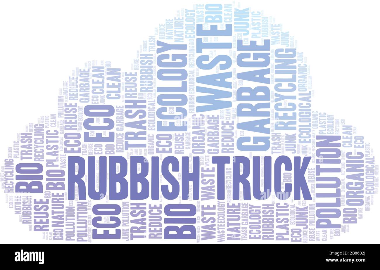Rubbish Truck word cloud. Wordcloud made with text only Stock Vector ...