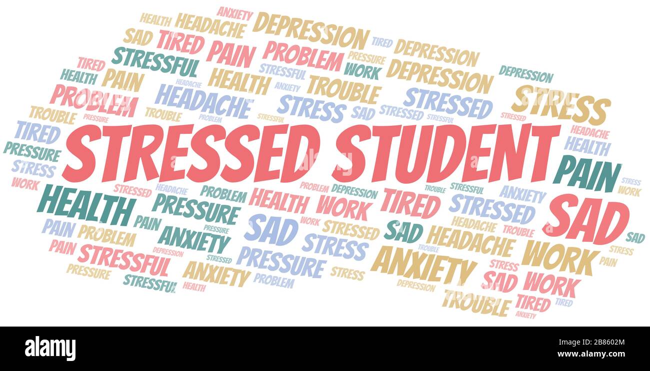 Stressed Student word cloud. Wordcloud made with text only Stock Vector ...