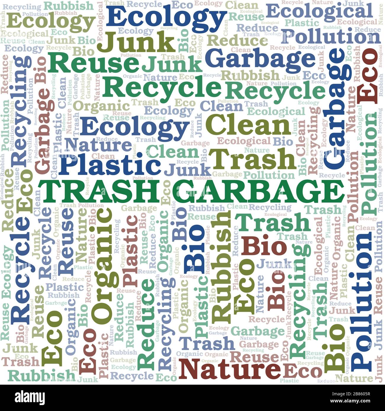 Trash Garbage word cloud. Wordcloud made with text only Stock Vector ...
