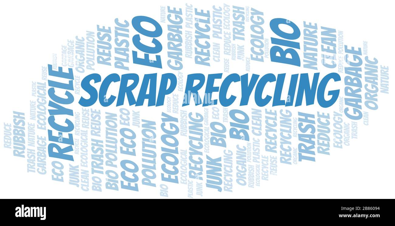 Scrap Recycling word cloud. Wordcloud made with text only Stock Vector ...