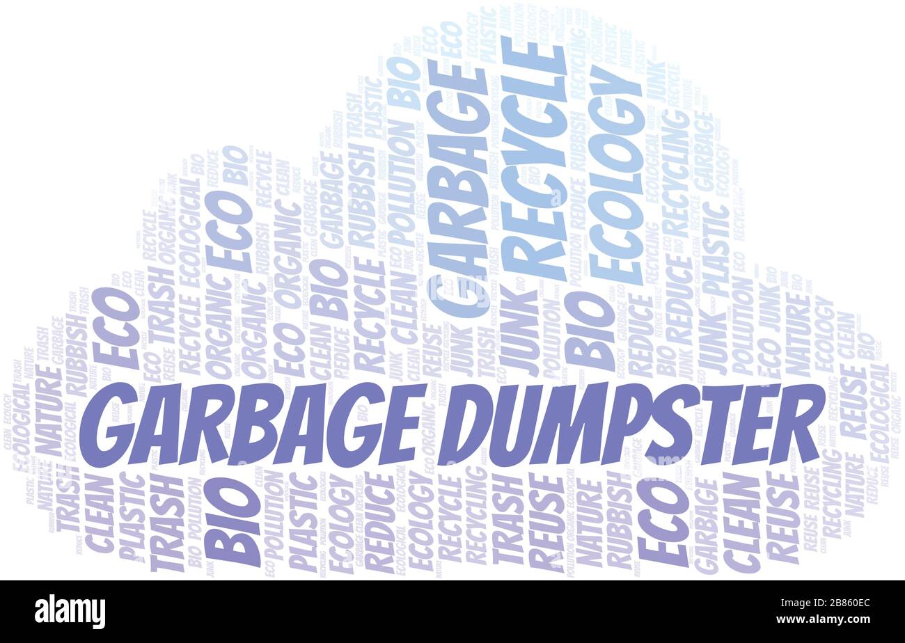 Garbage Dumpster word cloud. Wordcloud made with text only Stock Vector ...