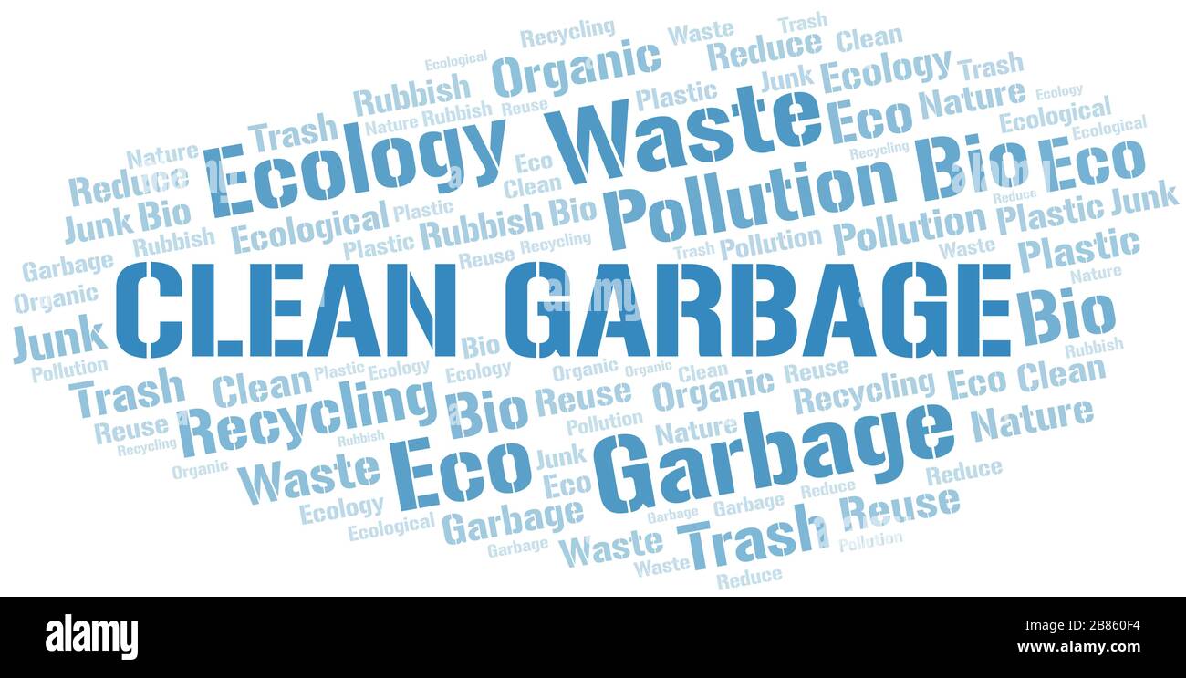 Clean Garbage word cloud. Wordcloud made with text only Stock Vector ...