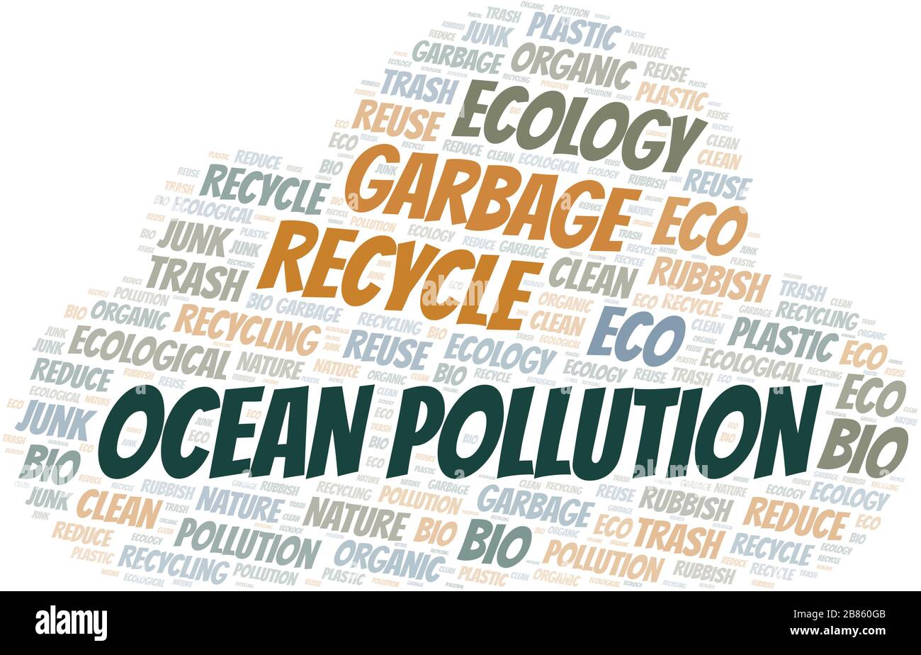 Ocean Pollution word cloud. Wordcloud made with text only Stock Vector ...