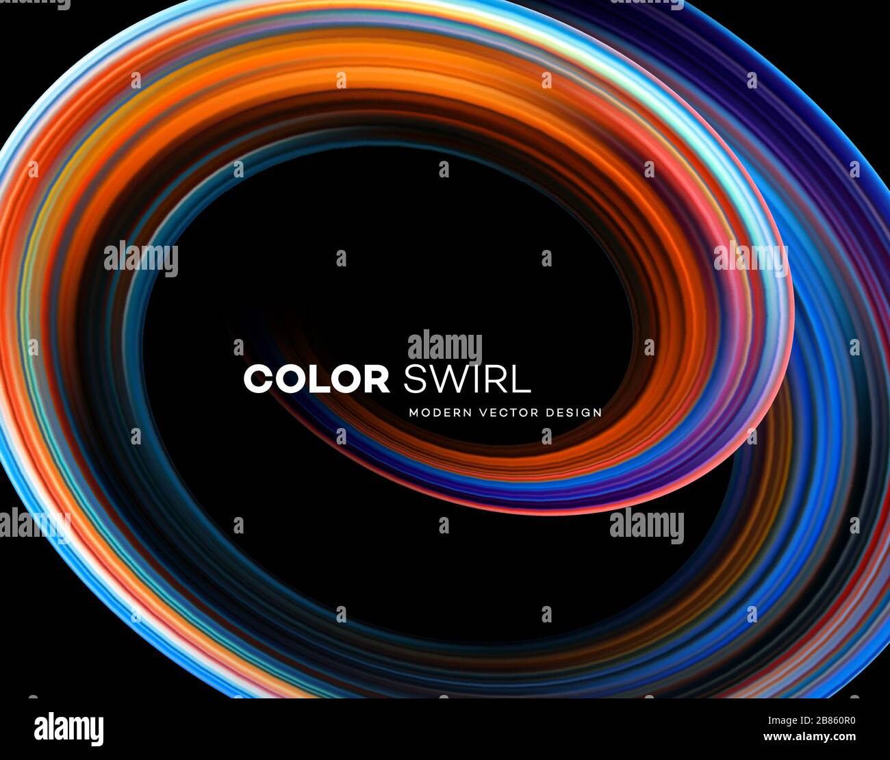 Color bright swirl organic 3d shape. Colored flow Trend design for web ...