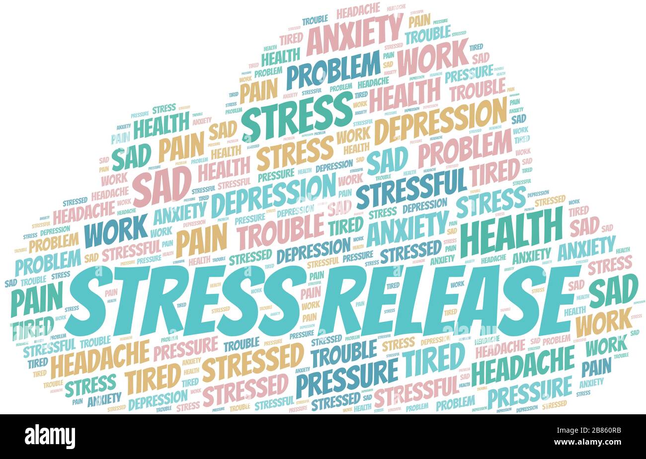 Stress Release word cloud. Wordcloud made with text only Stock Vector ...