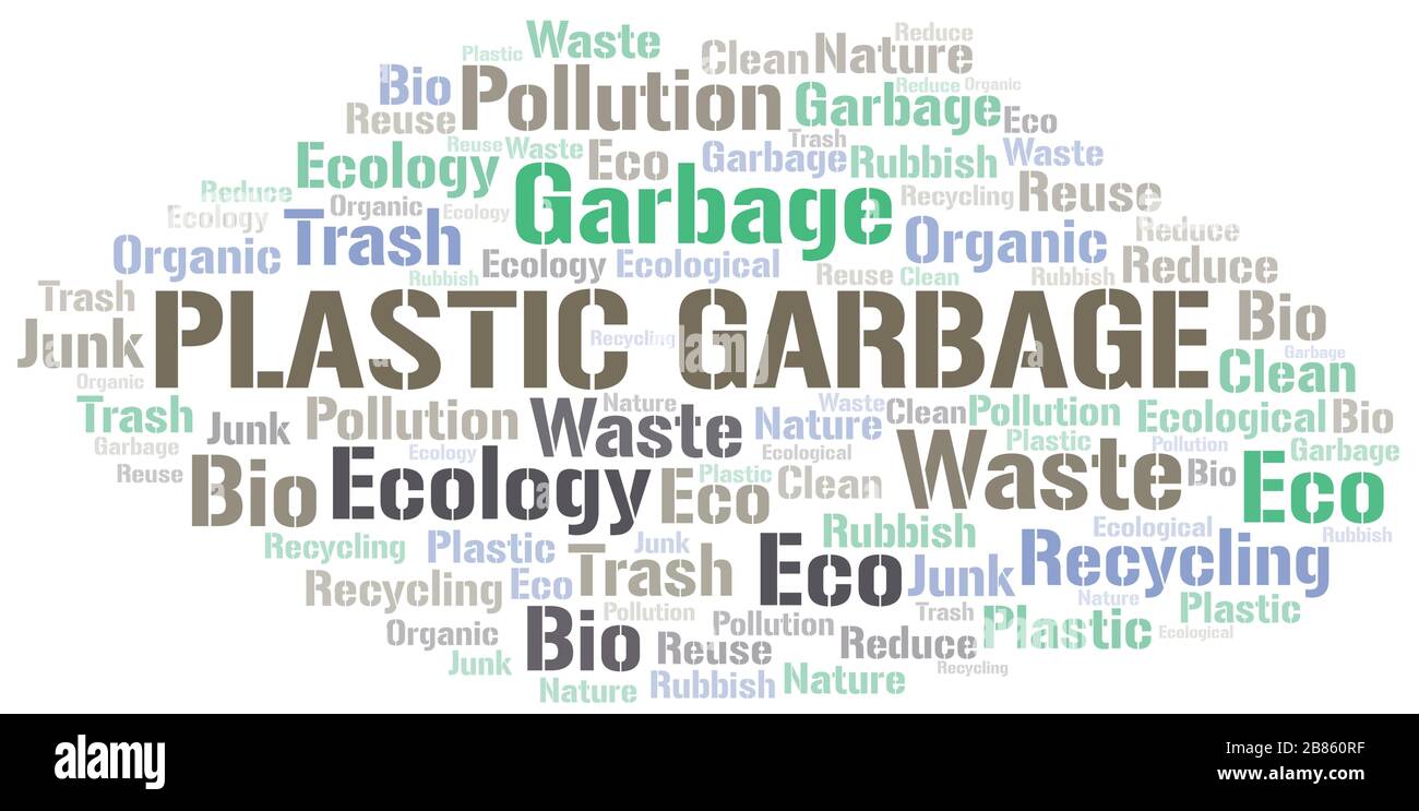 Plastic Garbage word cloud. Wordcloud made with text only Stock Vector ...