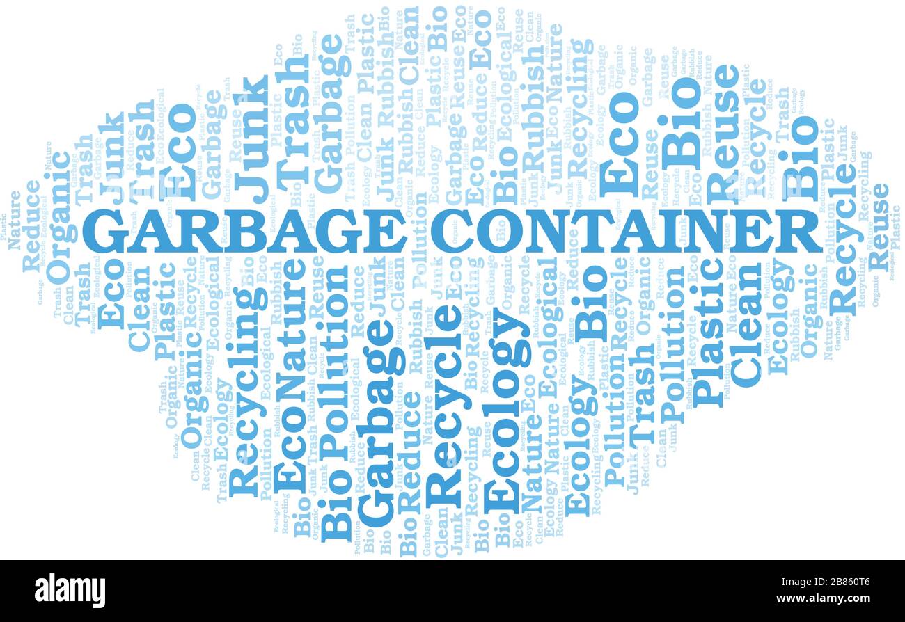 Garbage Container word cloud. Wordcloud made with text only Stock ...