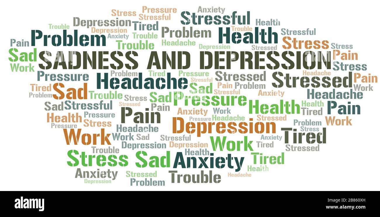 Sadness And Depression word cloud. Wordcloud made with text only Stock ...