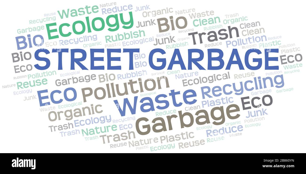 Street Garbage word cloud. Wordcloud made with text only Stock Vector ...
