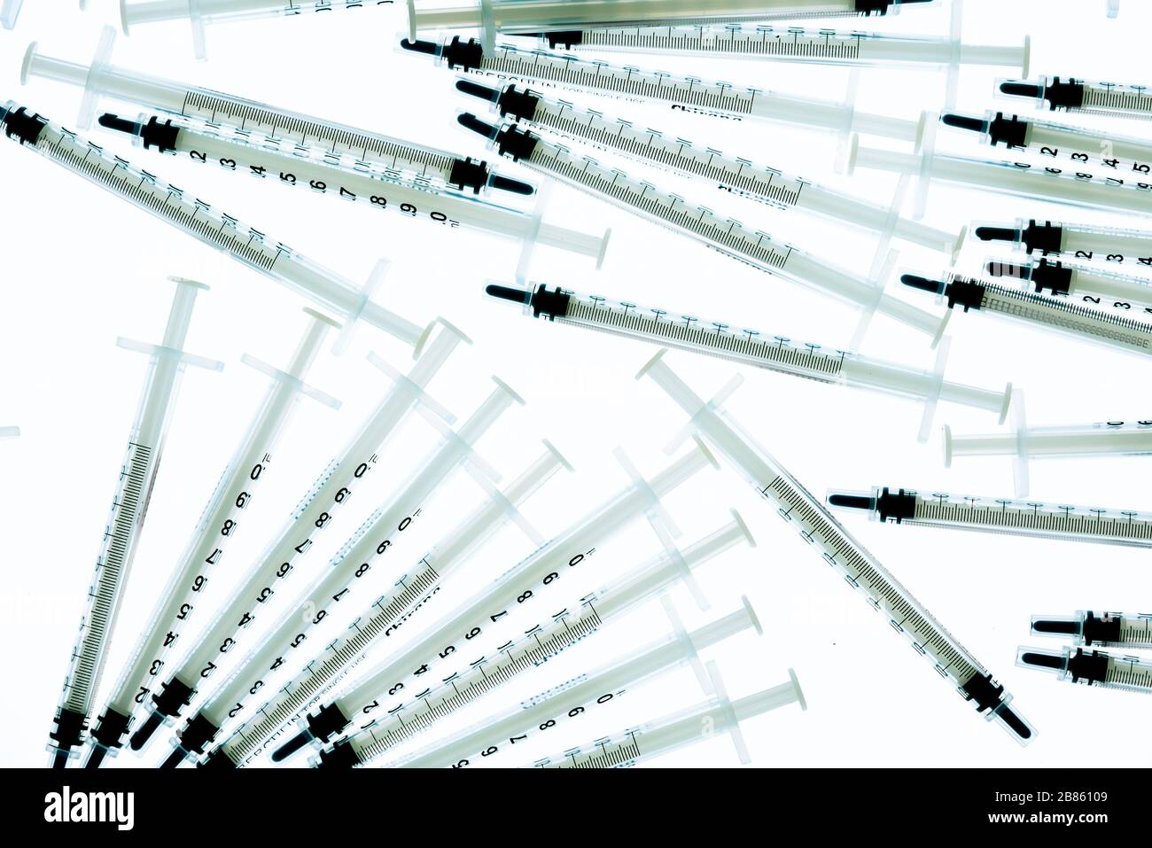 Tuberculin Injection syringes on white background Stock Photo - Alamy