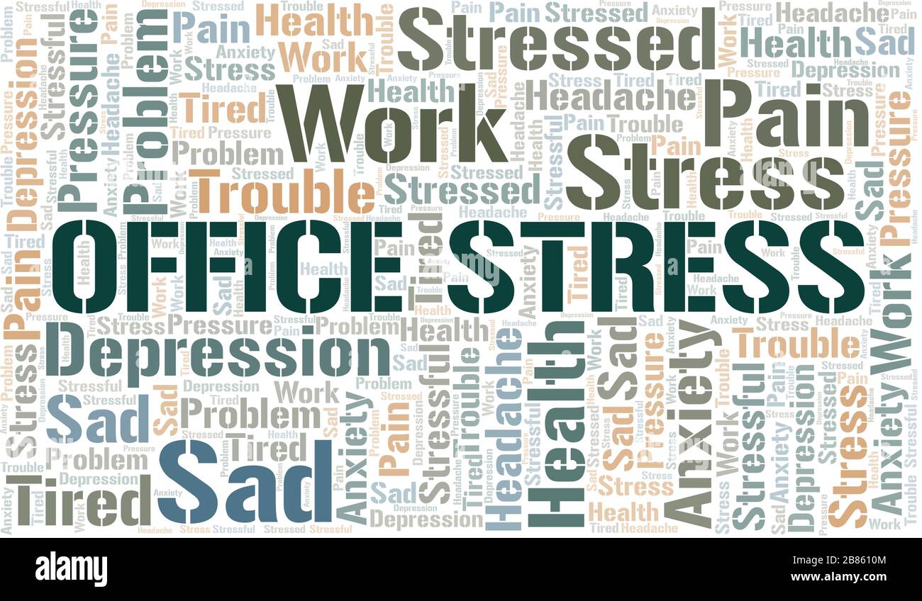 Office Stress word cloud. Wordcloud made with text only Stock Vector ...