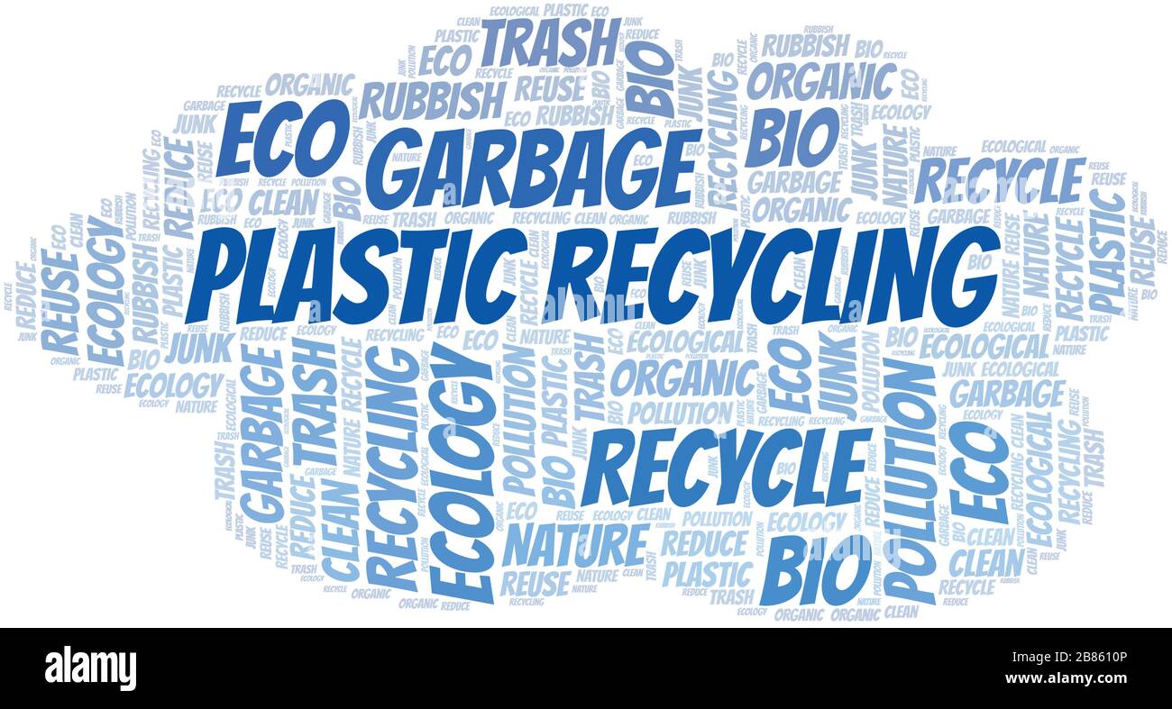 Plastic Recycling word cloud. Wordcloud made with text only Stock ...
