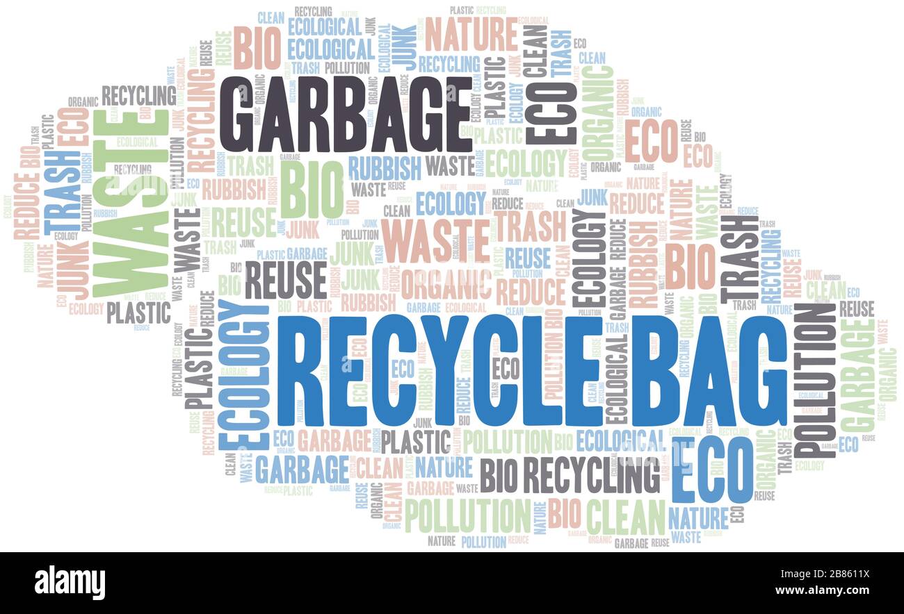 Recycle Bag word cloud. Wordcloud made with text only Stock Vector ...