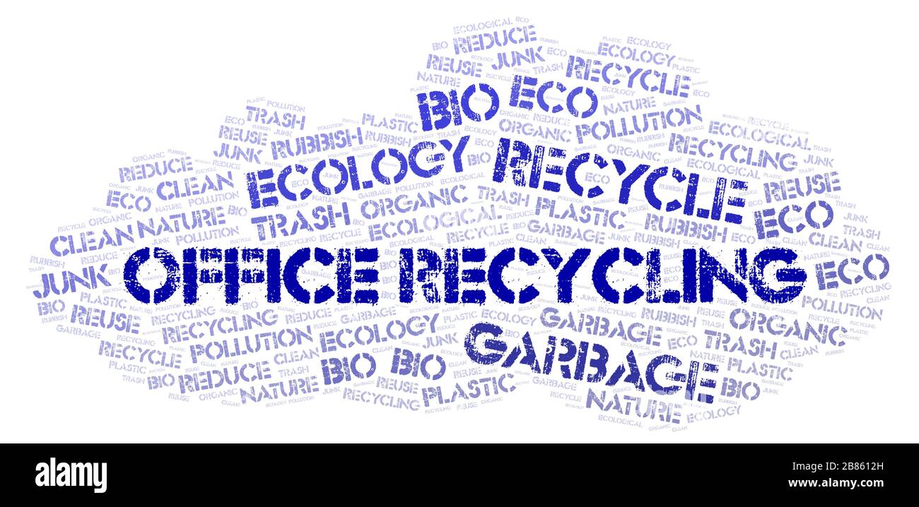 Office Recycling word cloud. Wordcloud made with text only Stock Photo ...