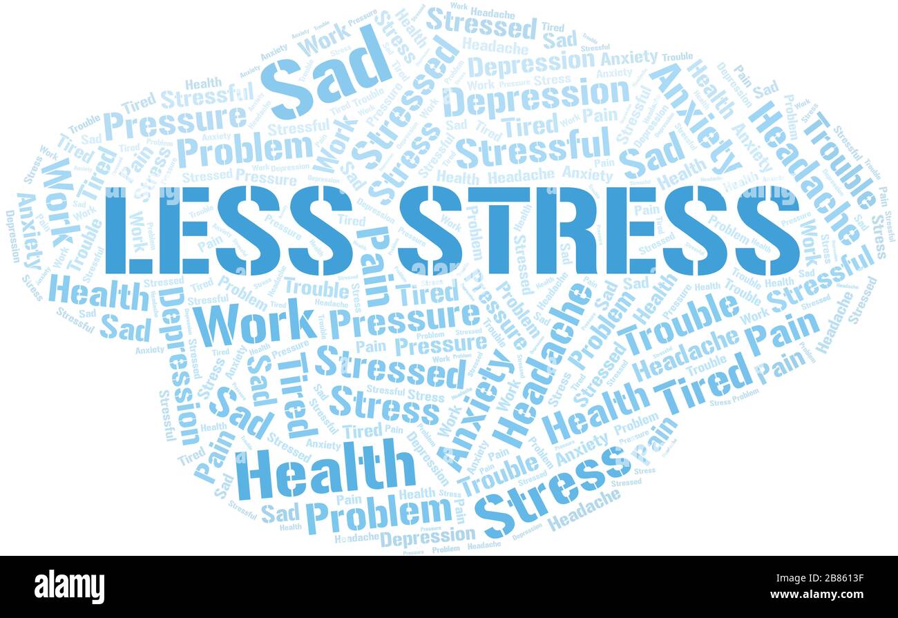 Less Stress word cloud. Wordcloud made with text only Stock Vector ...