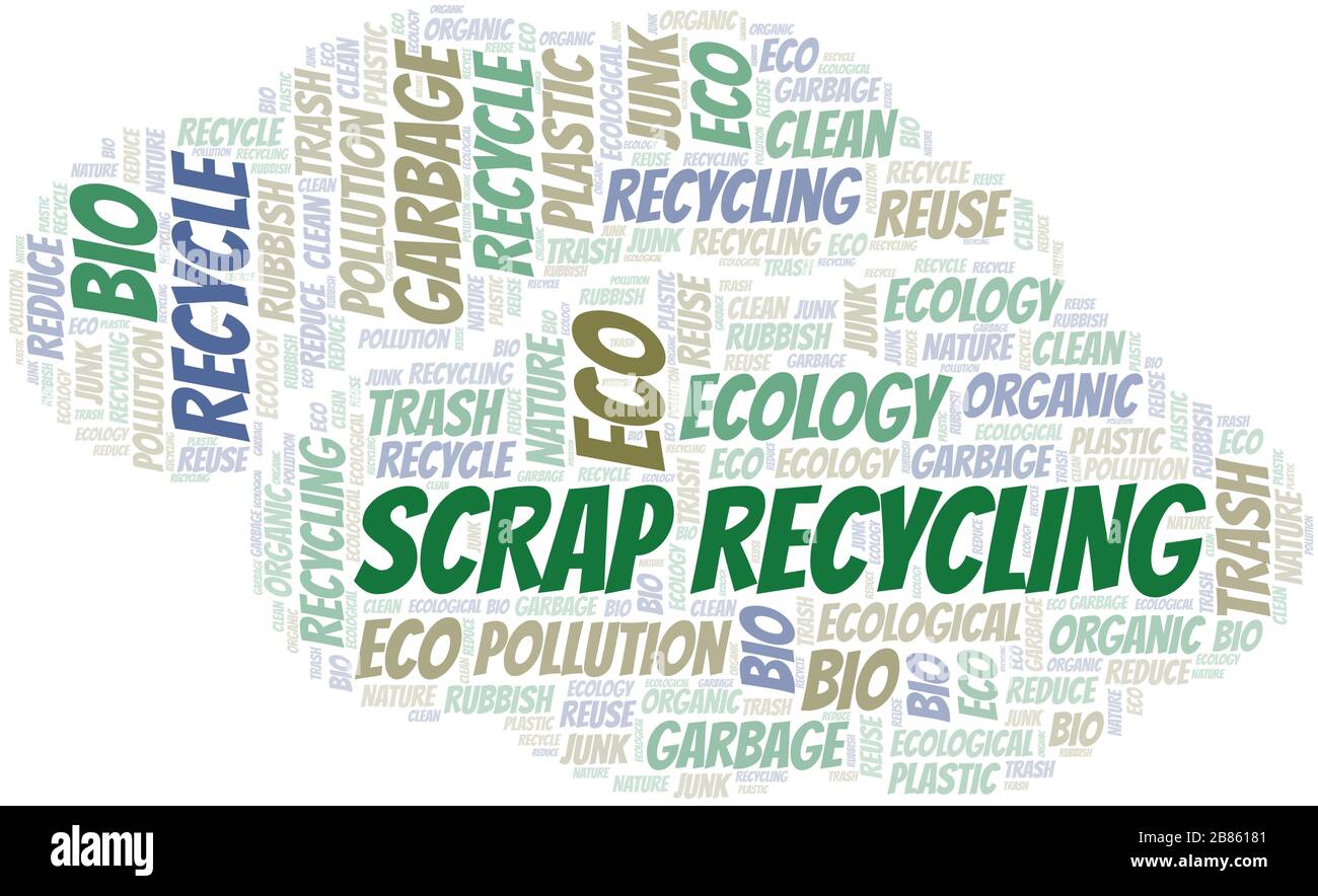 Scrap Recycling word cloud. Wordcloud made with text only Stock Vector ...